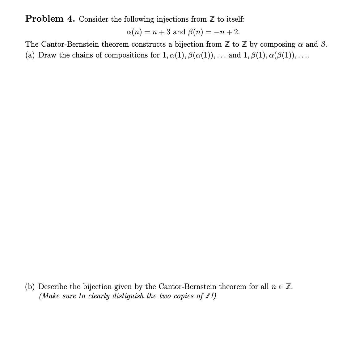 Solved Problem 4. ﻿Consider the following injections from Z | Chegg.com