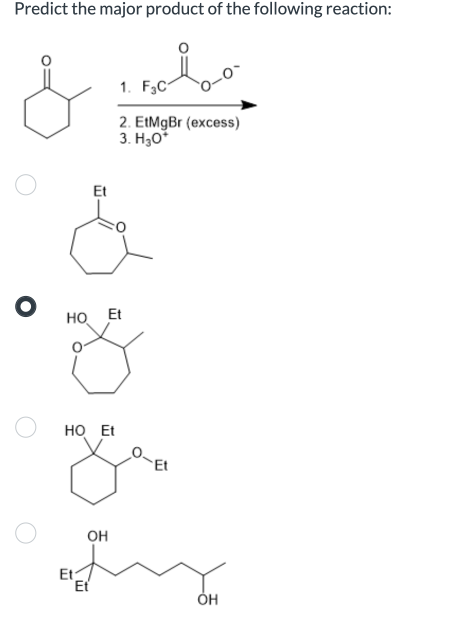 Predict the major product of the following reaction: | Chegg.com