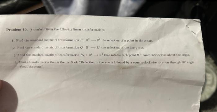 Solved Problem 10. (8 markici) Given the following linear | Chegg.com
