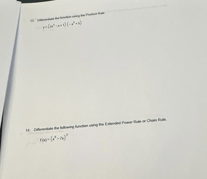 Solved Differenfiate the function using the Product | Chegg.com