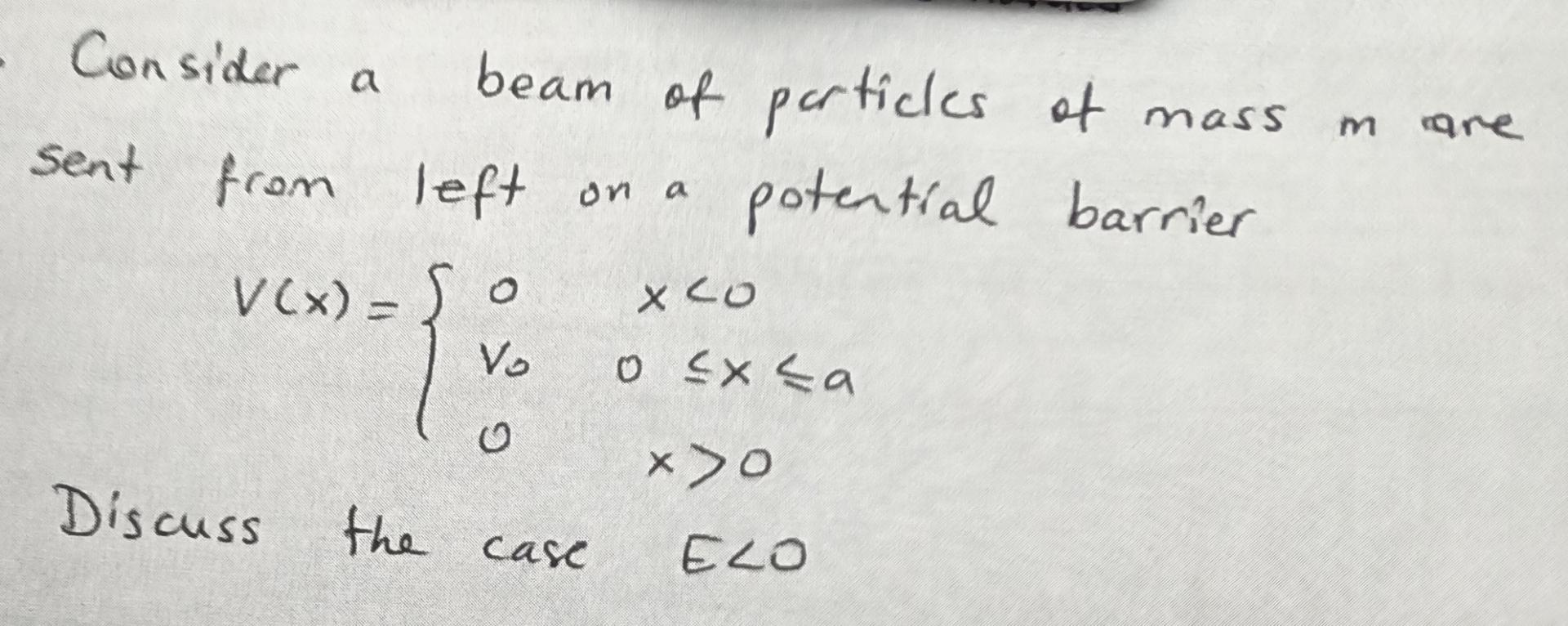 Solved QUANTUM MECHANICSConsider a beam of porticles of mass | Chegg.com