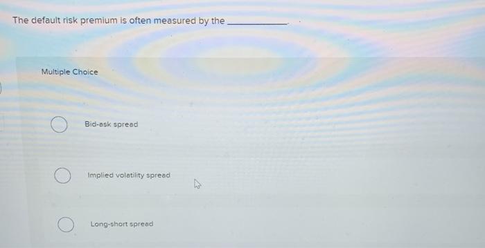 The default risk premium is often measured by the | Chegg.com