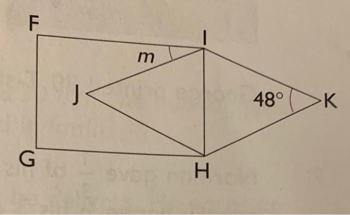 Solved FGHI is a rectangle. ∥HK is a rhombus. Find ∠m. | Chegg.com
