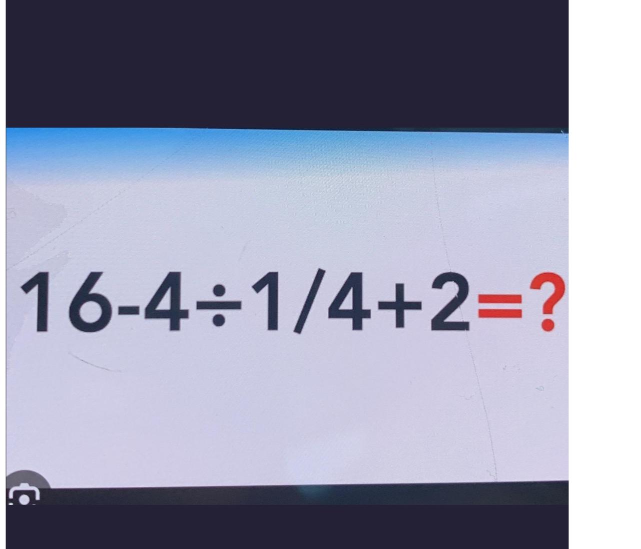 Solved 16-4÷14+2= | Chegg.com