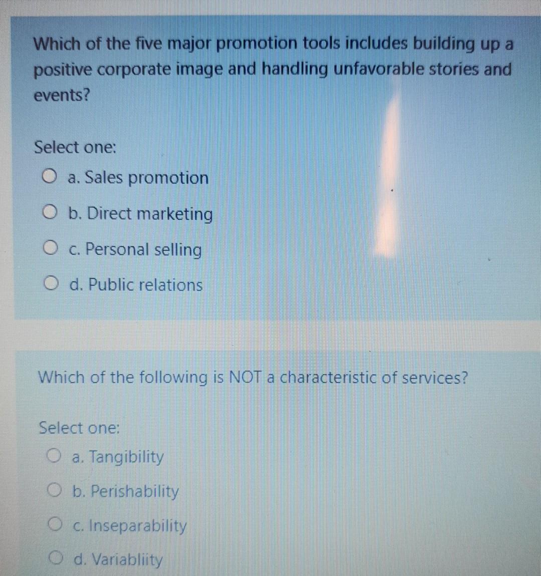 Solved Which of the five major promotion tools includes | Chegg.com