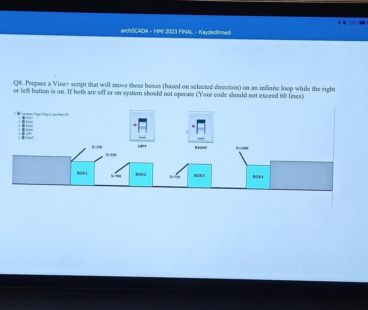 Solved Q8. Prepare a Visu+ script that will move these boxes | Chegg.com