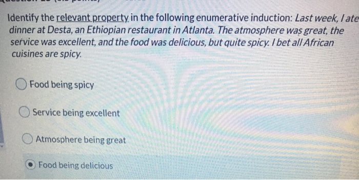 Solved In the following enumerative induction, how would you | Chegg.com