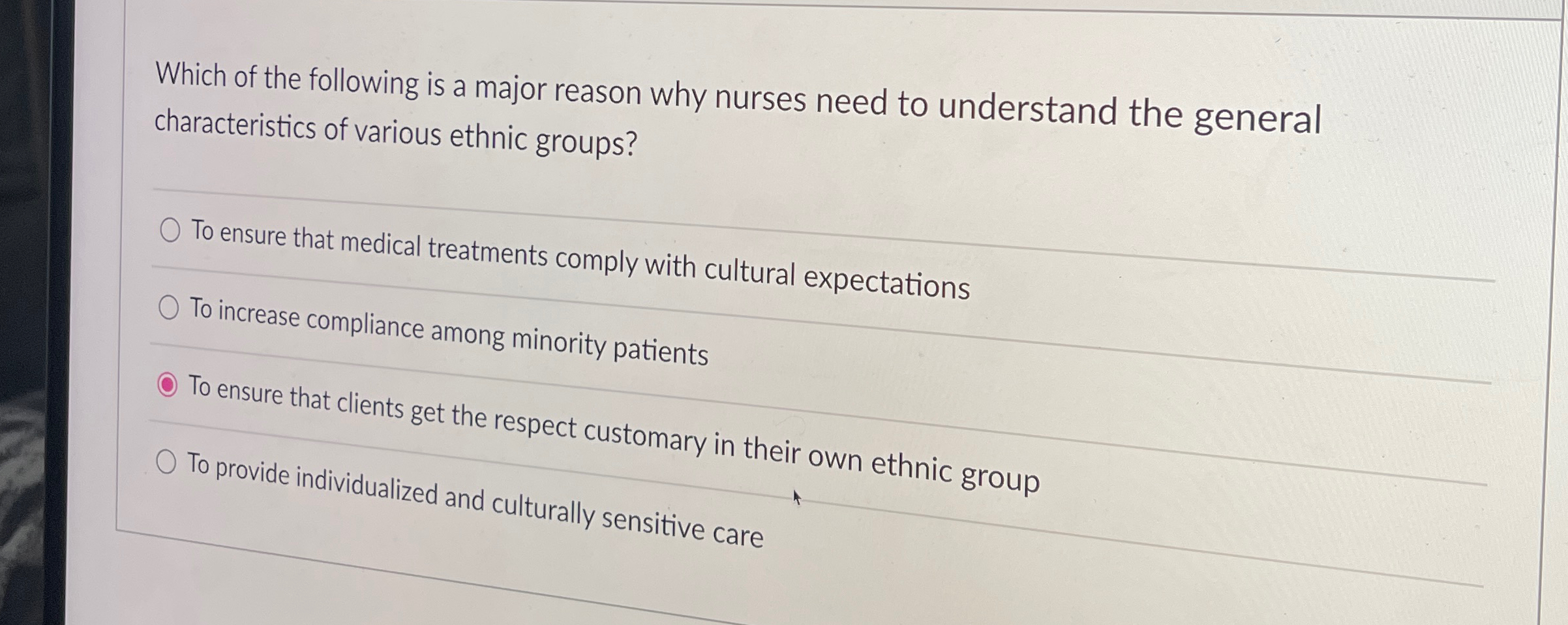 Solved Which of the following is a major reason why nurses | Chegg.com