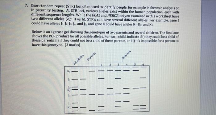 Solved 7. Short-tandem repeat (STR) loci often used to | Chegg.com