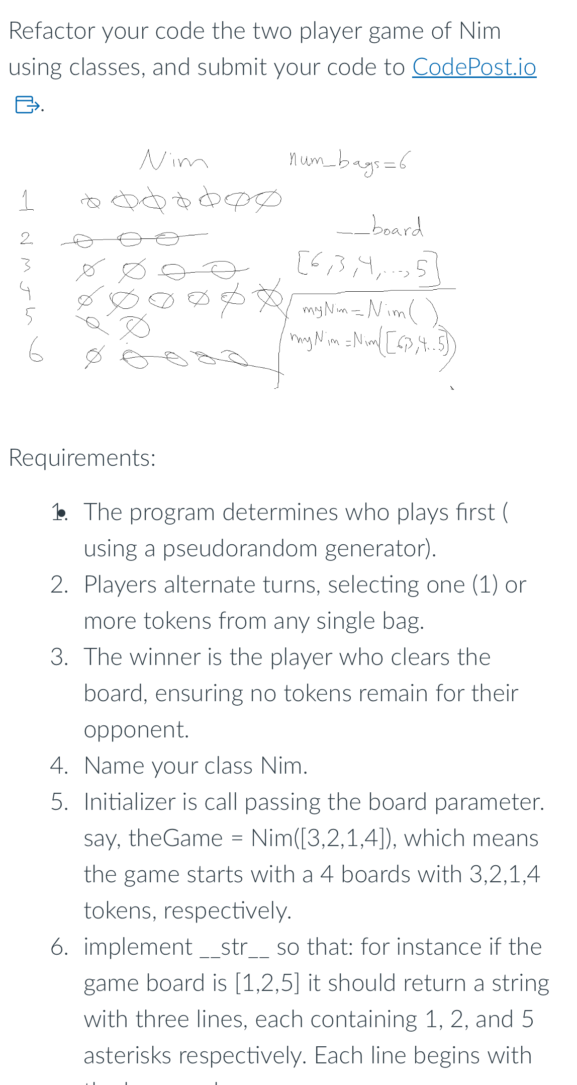 Solved Refactor Your Code The Two Player Game Of Nim Using 4245