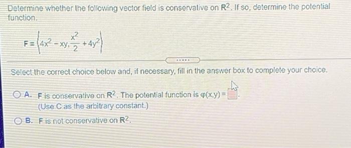 Solved Determine whether the following vector field is | Chegg.com
