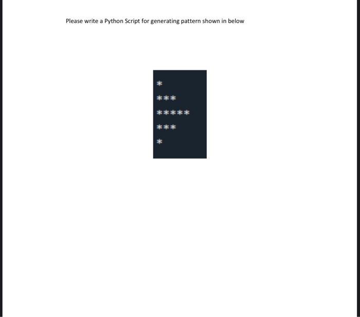 Solved Please Write A Python Script For Generating Pattern