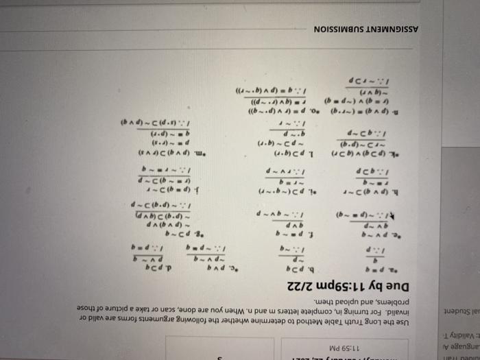 Solved Use the Long Truth Table Method to determine | Chegg.com