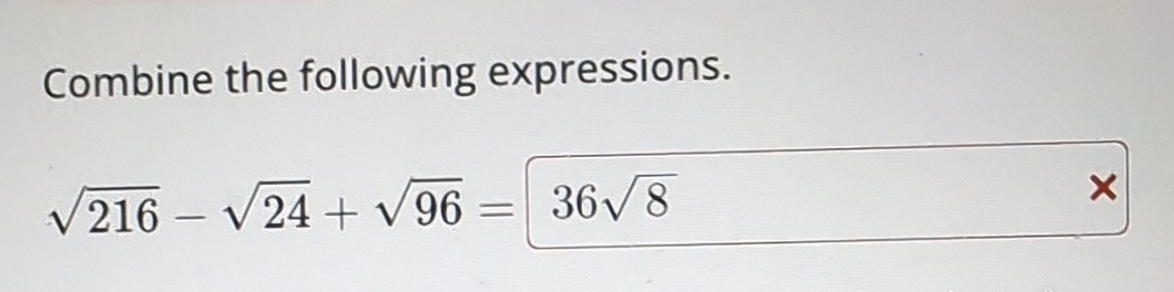 Solved Combine the following expressions.2162-242+962= | Chegg.com