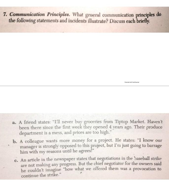 7. Communication Principles. What general | Chegg.com