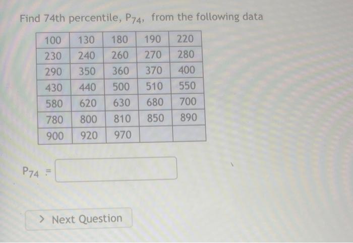 Solved Find 34th percentile, P34, from the following | Chegg.com
