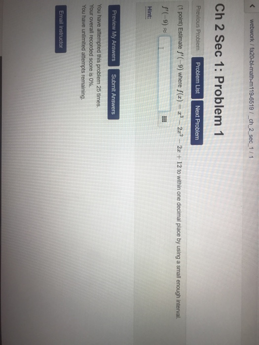 Solved webwork / fa20-bl-math-m119-6519/ _ch_2_sec_1/1 Ch 2 | Chegg.com