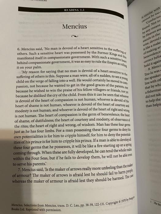 please help me to explain the point Xunzi is making | Chegg.com