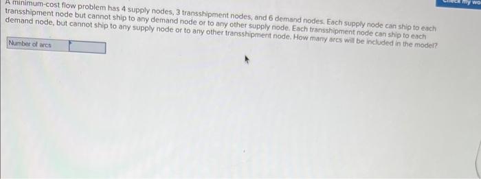 Solved A minimum-cost flow problem has 4 supply nodes, 3 | Chegg.com