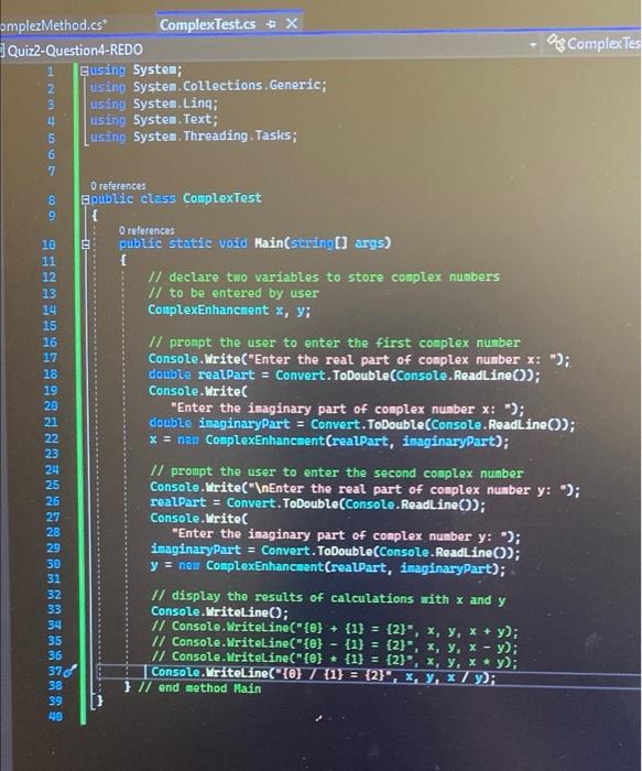 Solved C# program that adds onto the code that I provide:- | Chegg.com