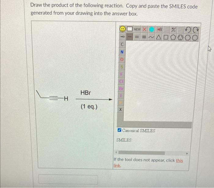 Solved Draw The Product Of The Following Reaction Copy And