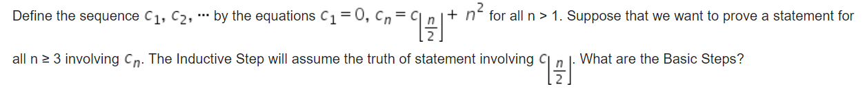 Define the sequence c1,c2,cdots by the equations | Chegg.com