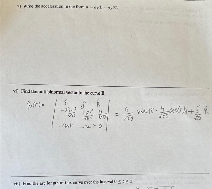 Solved Consider the curve r(t)=5cost+5sintj+2t. i) Find the | Chegg.com