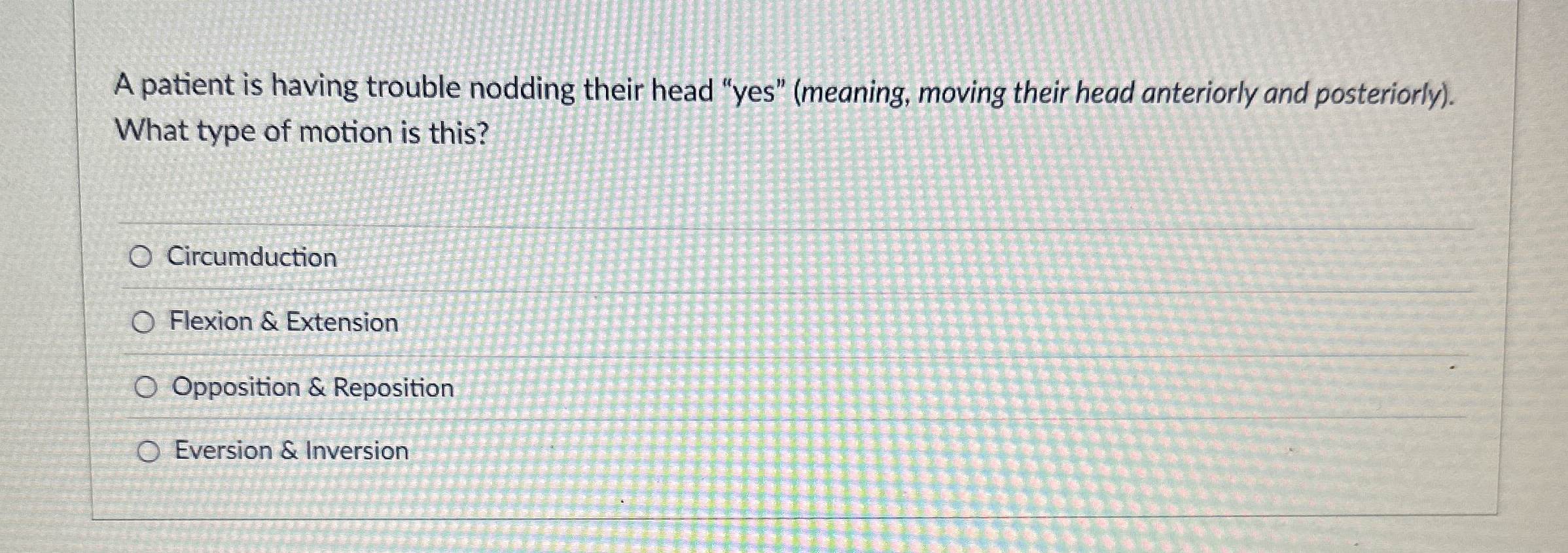 Solved A patient is having trouble nodding their head "yes" | Chegg.com