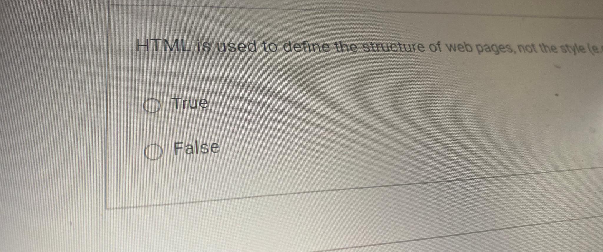 Solved HTML is used to define the structure of web pages, | Chegg.com