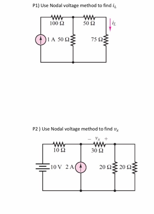 Solved P1) Use Nodal voltage method to find i 100 ΩΙ 50 Ω Οι | Chegg.com
