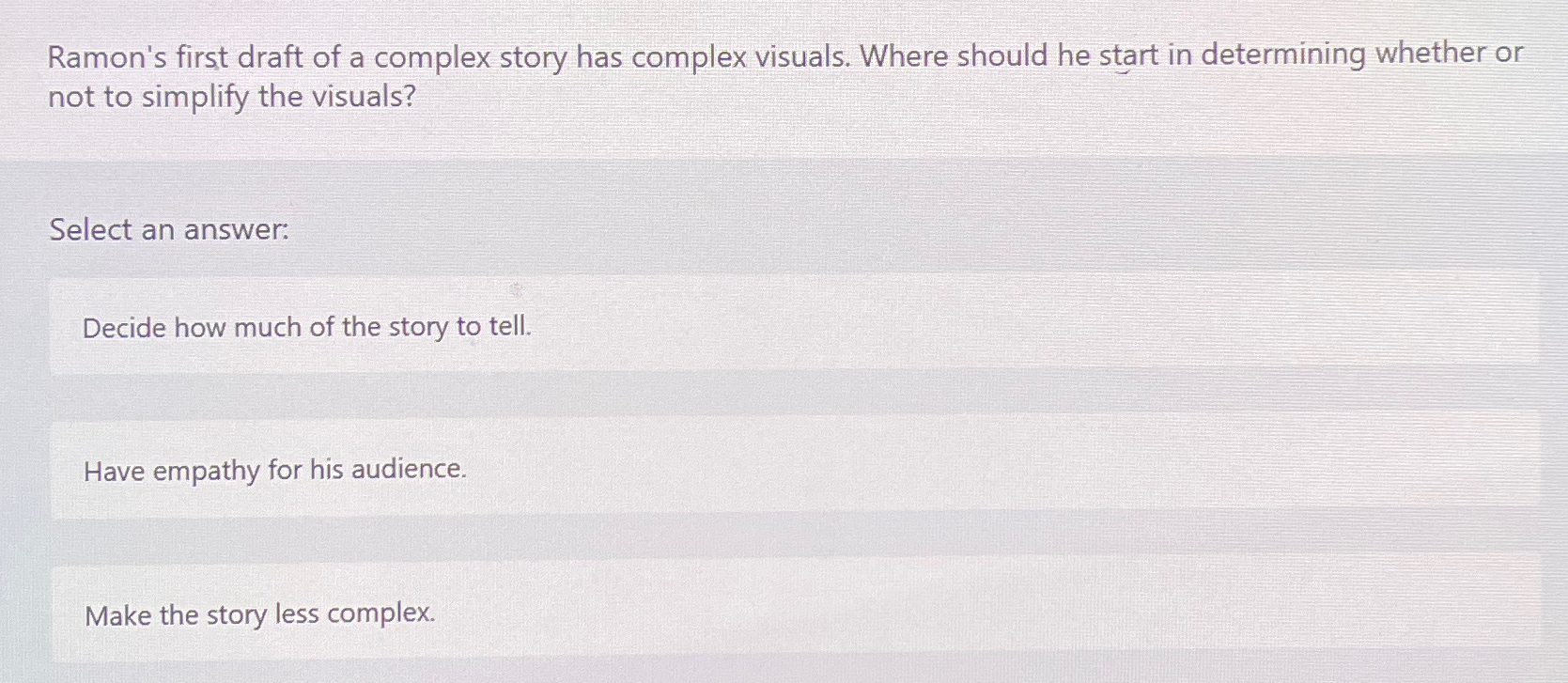 Solved Ramon's first draft of a complex story has complex | Chegg.com