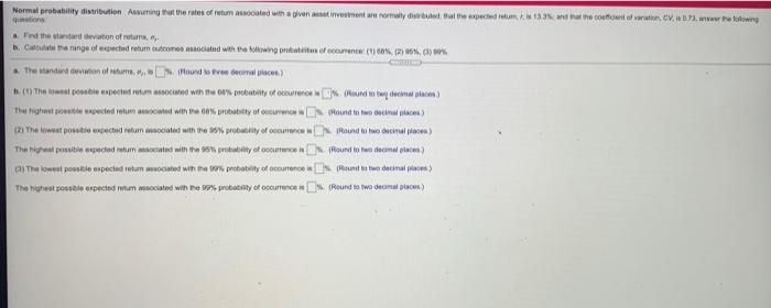 Solved Normal probability distribution Assuming at the rates | Chegg.com