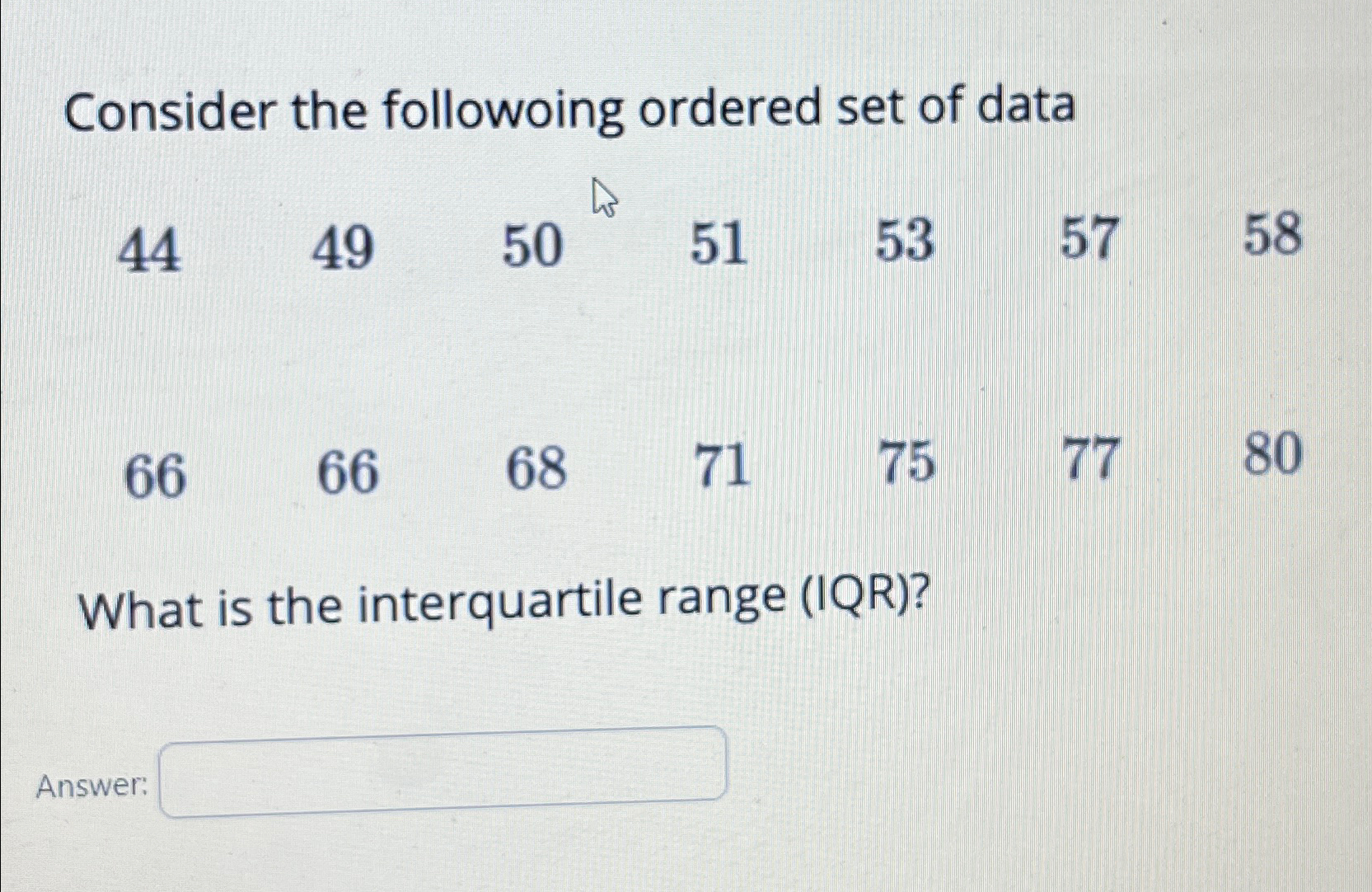 Solved Consider the followoing ordered set of | Chegg.com