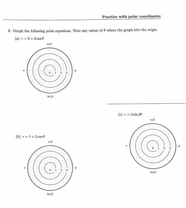 Solved Practice with polar coordinates 6. Graph the | Chegg.com