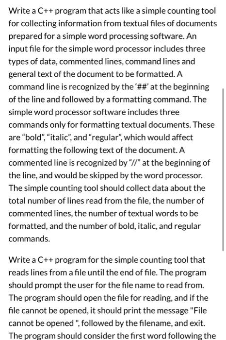 Solved Write a C++ program that acts like a simple counting | Chegg.com