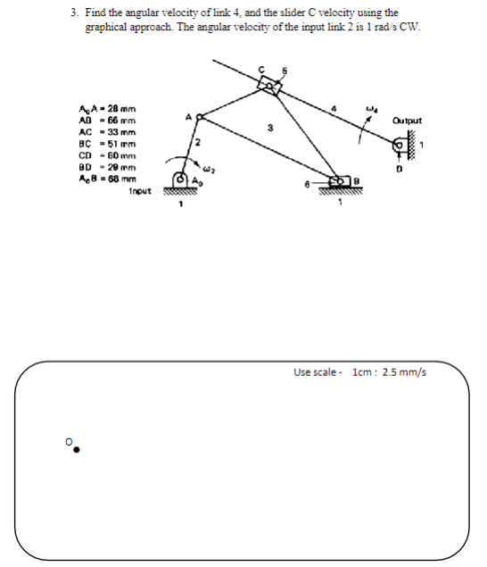 Solved Find the angular velocity of link 4 , ﻿and the slider | Chegg.com