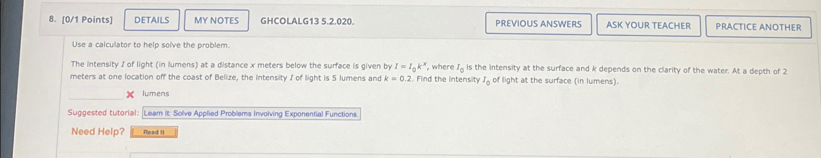 Solved [0/1 ﻿Points]GHCOLALG13 5.2.020.Use a calculator to | Chegg.com
