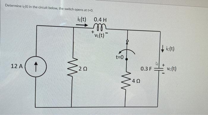 Solved Determine ic(t) in the circuit below, the switch | Chegg.com