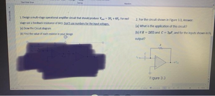 Solved 1. Design a multi-stage operational amplifier circuit | Chegg.com