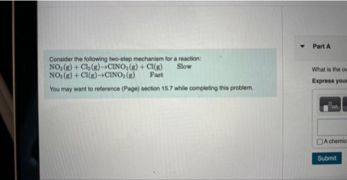 Solved Consider the following two-step mechanism for a | Chegg.com