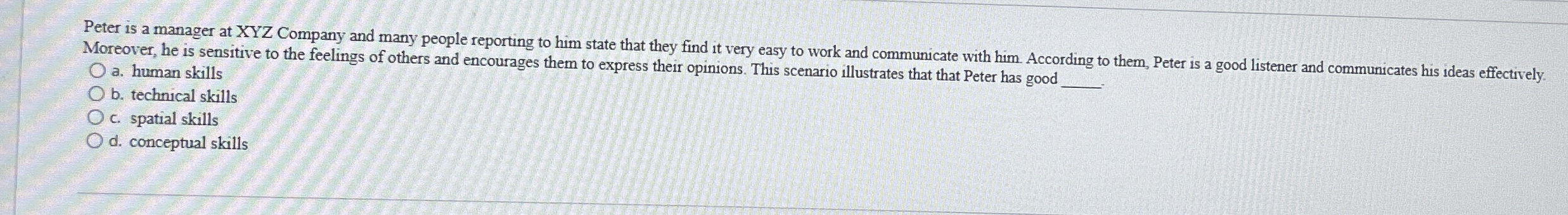 Solved Peter is a manager at XYZ Company and many people | Chegg.com