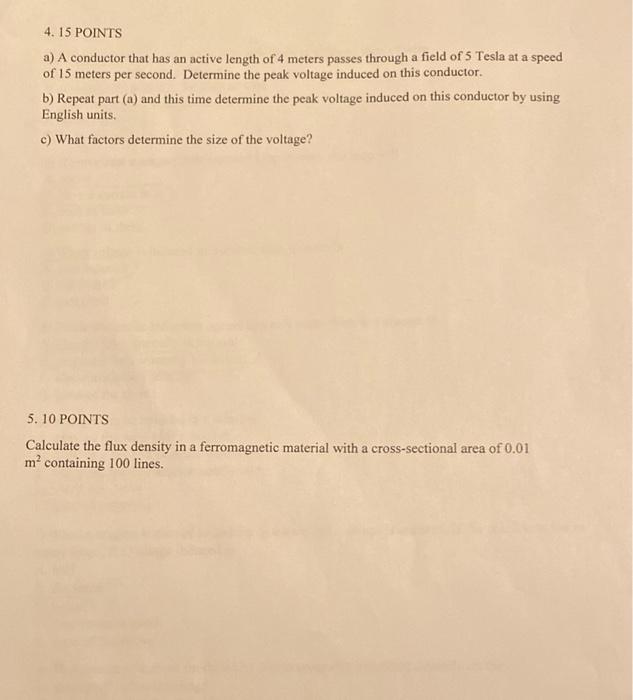Solved 4. 15 POINTS a) A conductor that has an active length | Chegg.com