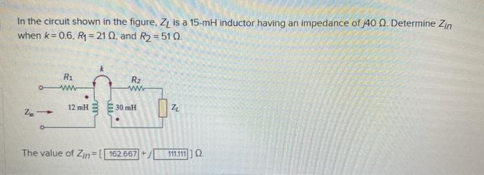 Solved in the circuit shown in the figure, Zl is a 15-mH | Chegg.com