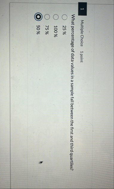 Solved Multiple Choice 1 ﻿pointWhat percentage of data | Chegg.com