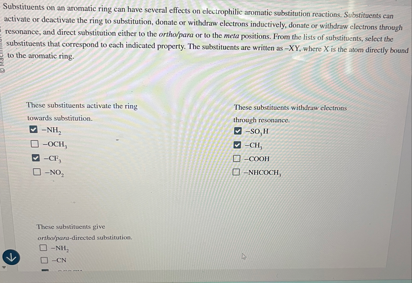 Solved Substituents on an aromatic ring can have several | Chegg.com