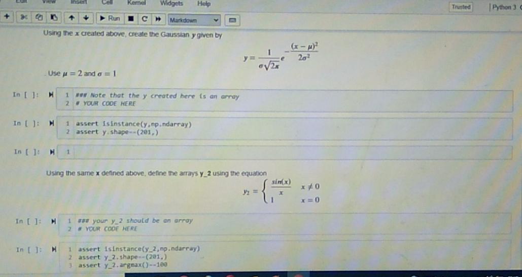 Solved Kemel Widgets Help Trusted Python 3 Run C Markdown | Chegg.com