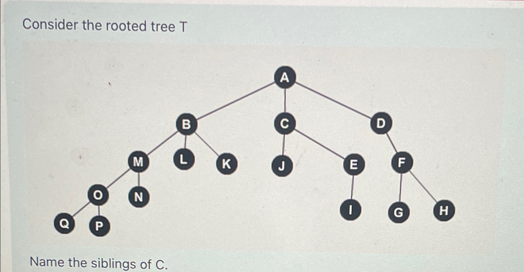 Solved Consider the rooted tree TName the siblings of C. | Chegg.com