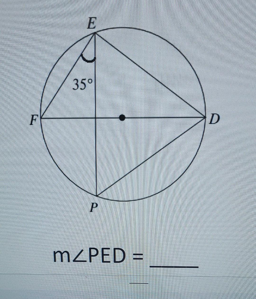 Solved m∠PED= | Chegg.com