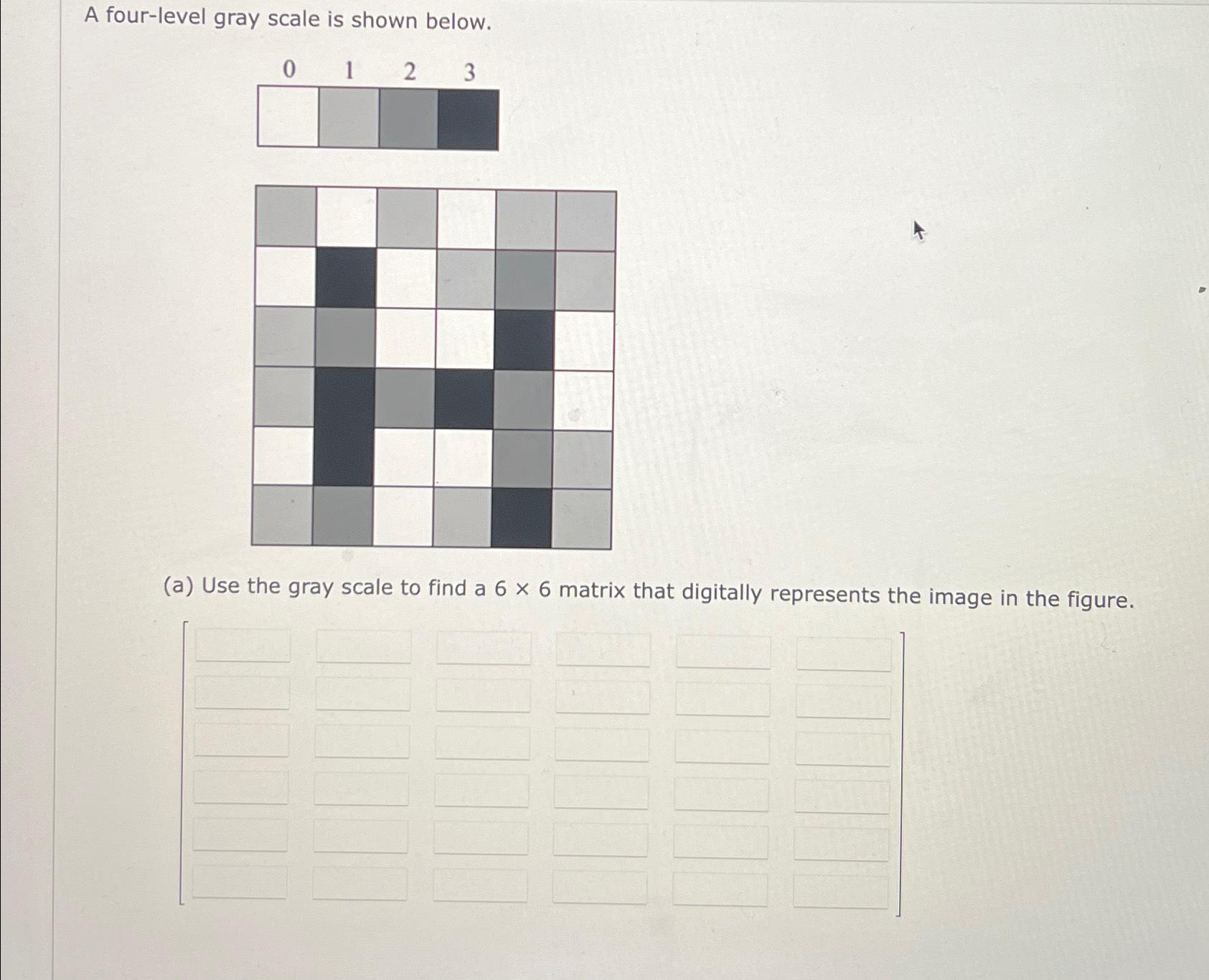 Solved A four-level gray scale is shown below.(a) ﻿Use the | Chegg.com