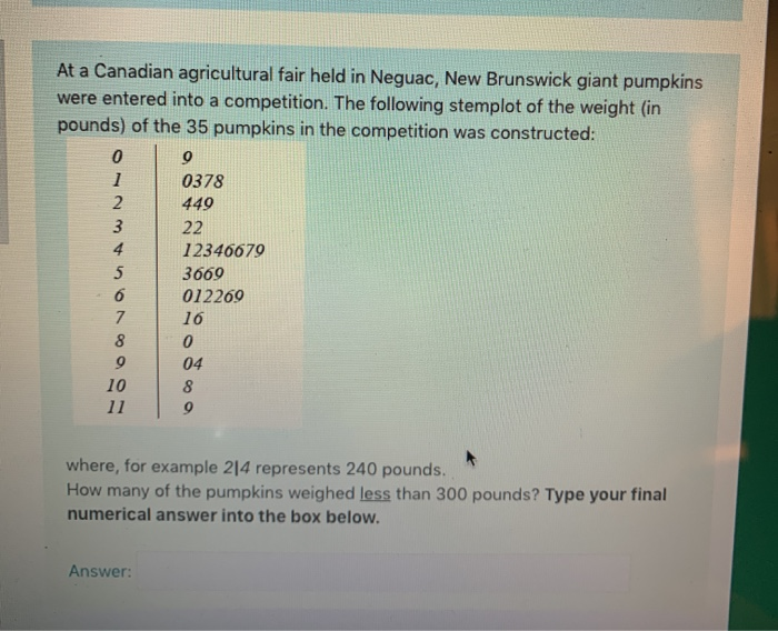 Solved 22 At a Canadian agricultural fair held in Neguac, | Chegg.com